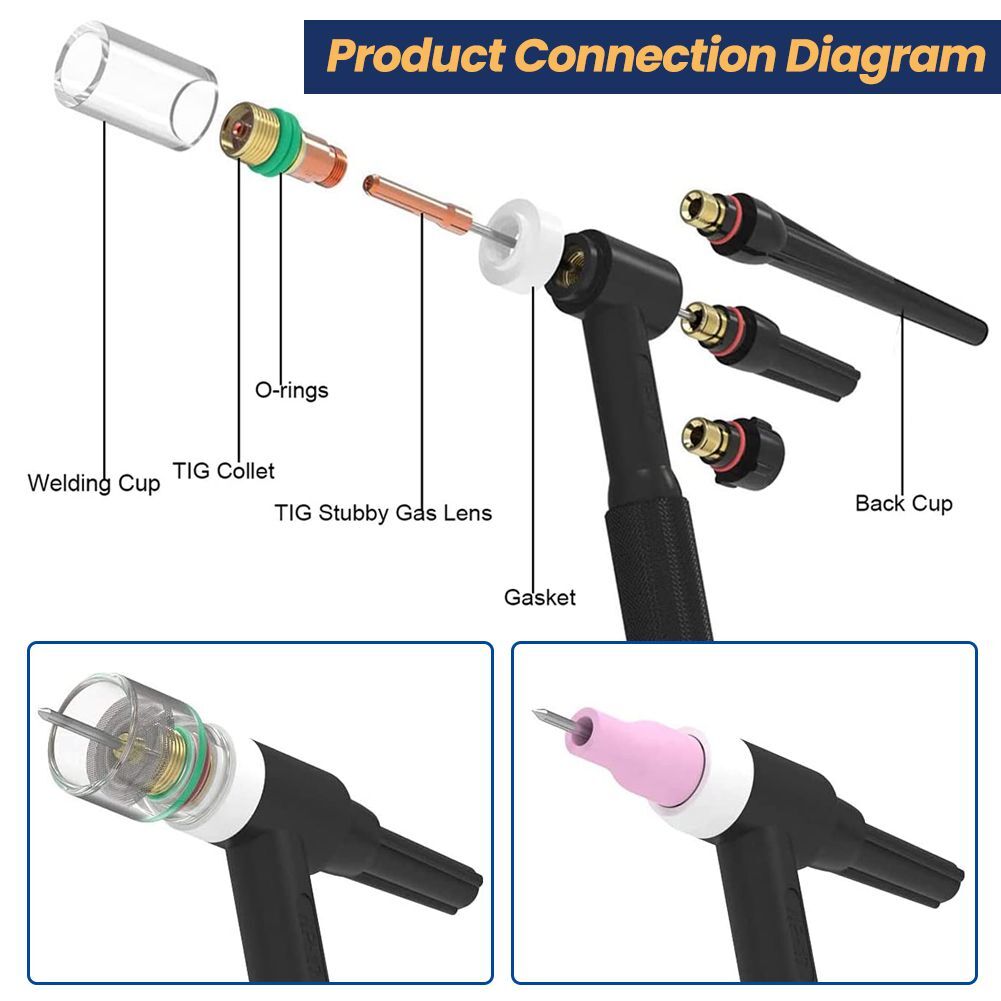 49er WIG TIG Zubehör Verschleißteil Satz Schweißbrenner Gaslinse für ...