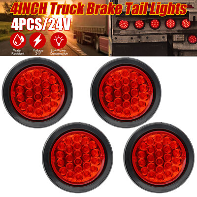 4Pcs 4inch Round LED Truck Trailer Stop Turn Tail Brake Lights ...