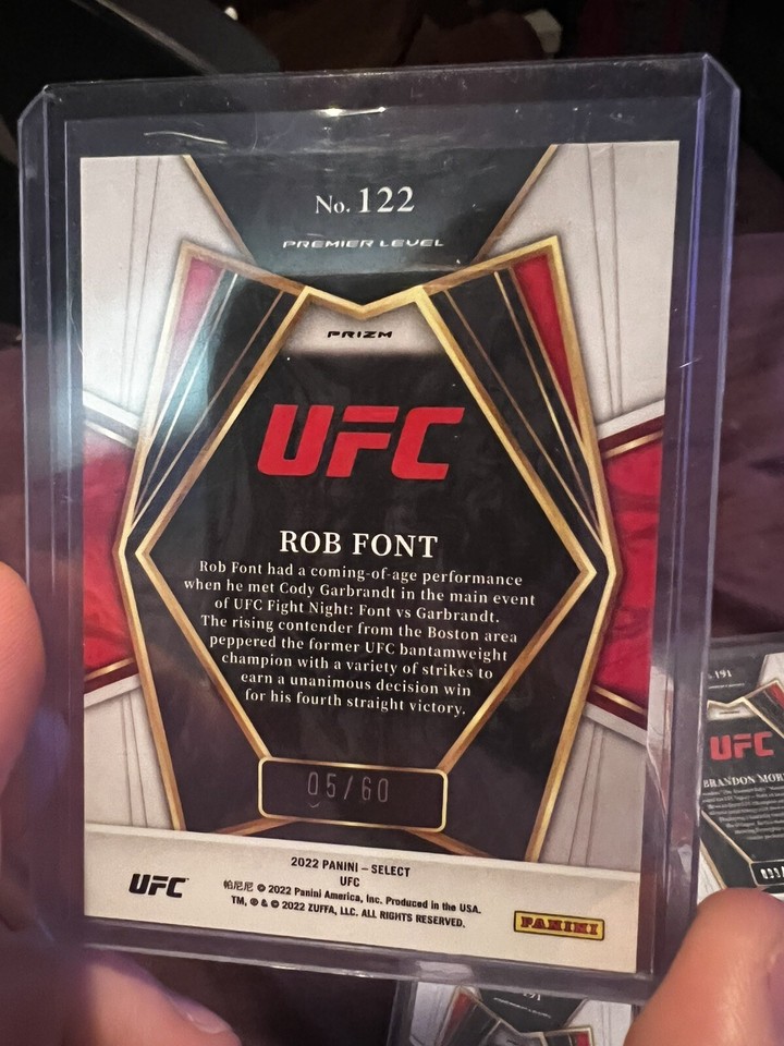 2022 Panini Select UFC - Premier Level Purple Prizm #122 Rob Font /60 ...