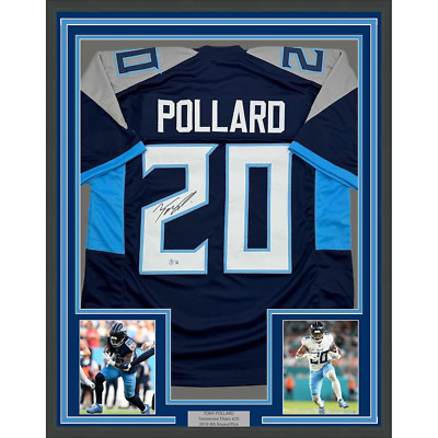 Framed Autographed/Signed Tony Pollard 35x39 Tennessee Blue Jersey ...