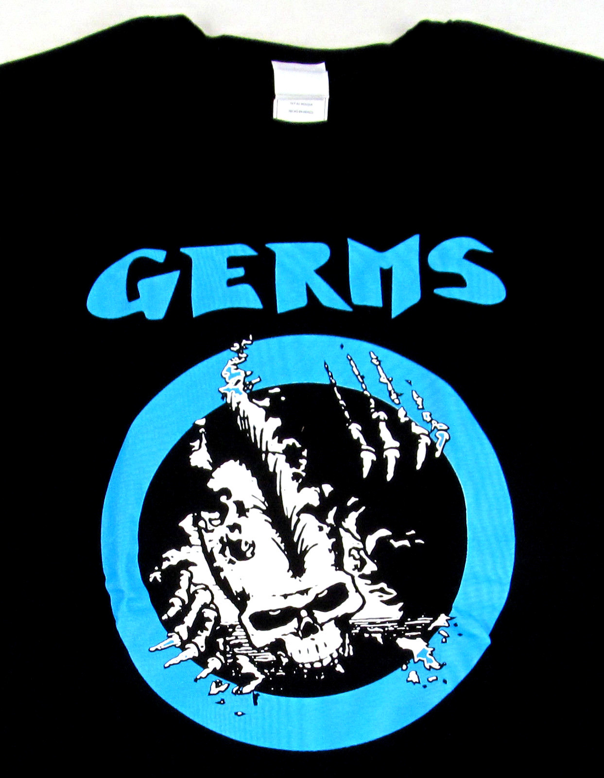 The GERMS T-shirt Punk Rock Skeleton Tee Adult Men's Black New | eBay