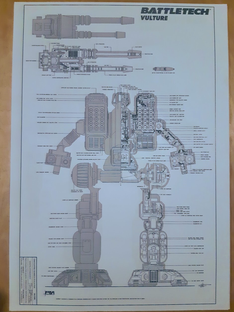 Battletech MechWarrior Technical Blueprints 18 Prints TWO SETS - SIZE ...