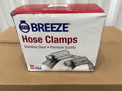 BREEZE 6" Hose Clamps, Diameter Range 4.125" to 7", Quantity (10 clamps ...
