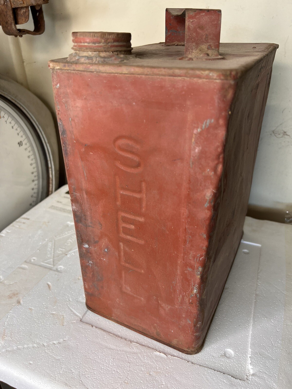 Vintage Shell 2 Imperial Gallon Running Board Csn Metal Petrol Jerry ...