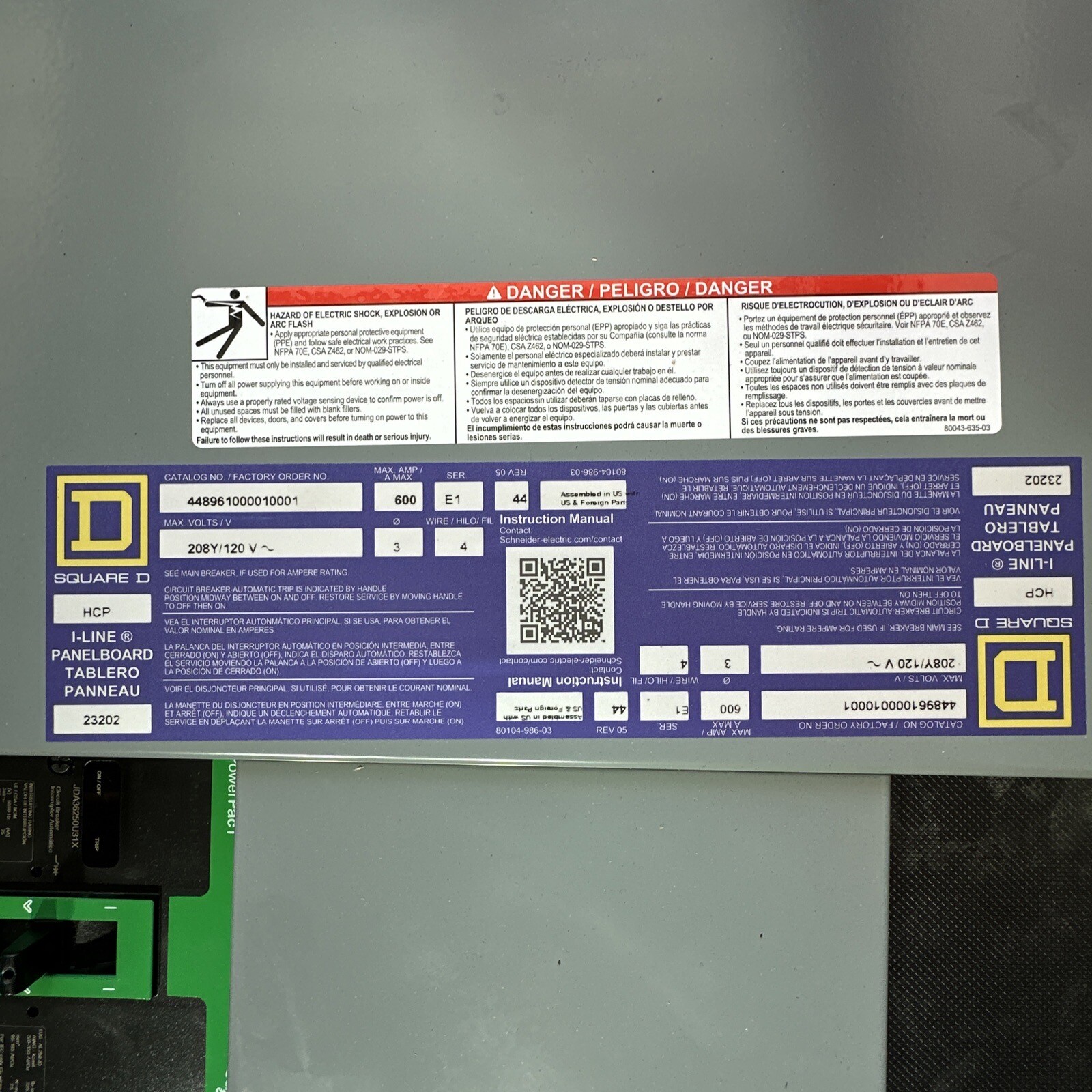 Square D HC4268WP 600 Amp Main TYPE 3R I Line Complete Panel W/HCP ...