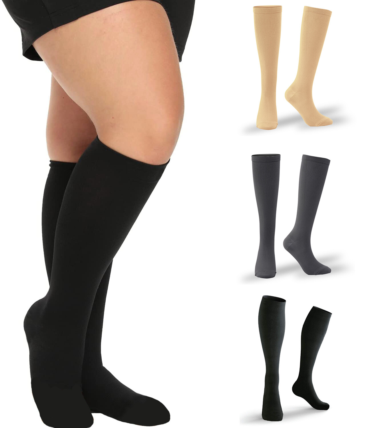 S-XXXL Medical Compression Socks for Varicose Veins, Edema, Swollen or ...