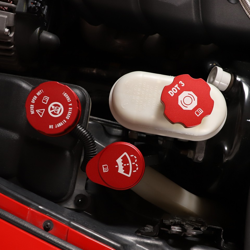 Red Aluminum Alloy Engine Intake Cover Trim Cover Set For Corvette C6 ...