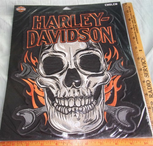 vintage Harley "Flaming Skull" patch HD motorcycle old biker vest ...
