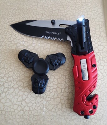 Firefighter FireMan Rescue Pocket Knife w Seat Belt Cutter Glass ...