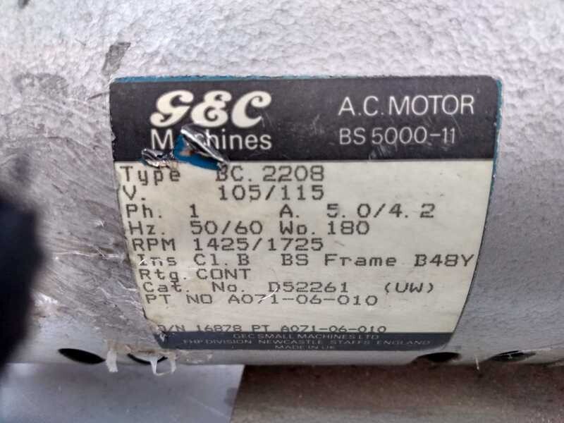 GEC MACHINES AC MOTOR D52261 SINGLE PHASE | eBay