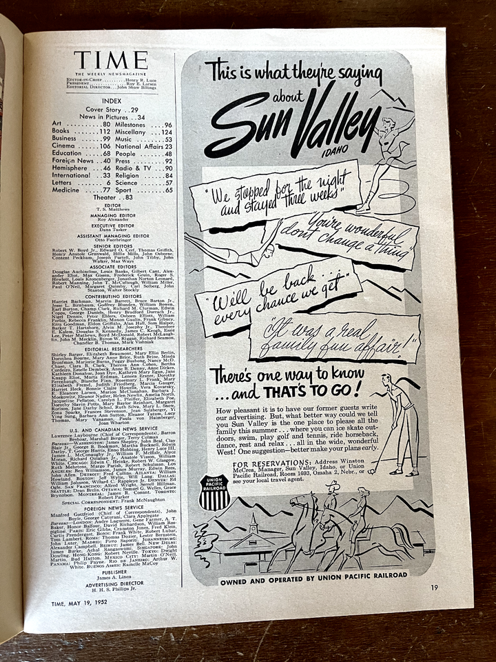 Time Magazine 1952 Lot of 2 Old South Richard Russell South Africa ...