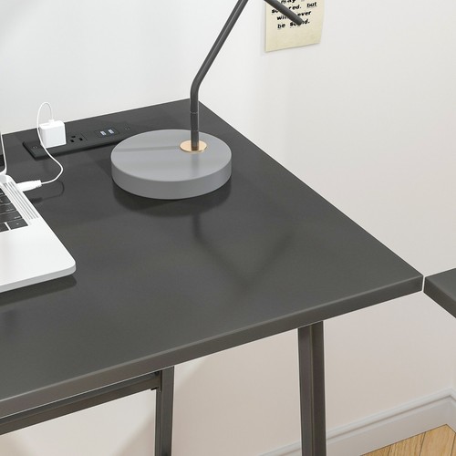 Computer USB Port Home Office Desk w/Storage Shelf Charging Station ...