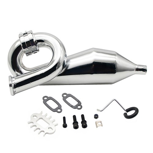 Alloy Exhaust Tuned Pipe Silver For 1/5 HPI BAJA 5B 5T 5SC RC CAR PARTS ...
