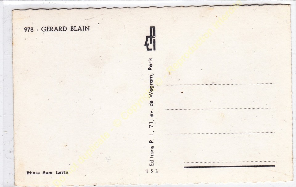RPPC STAR Gerard Blain Photo Sam Levin Edit P.I. 978 | eBay