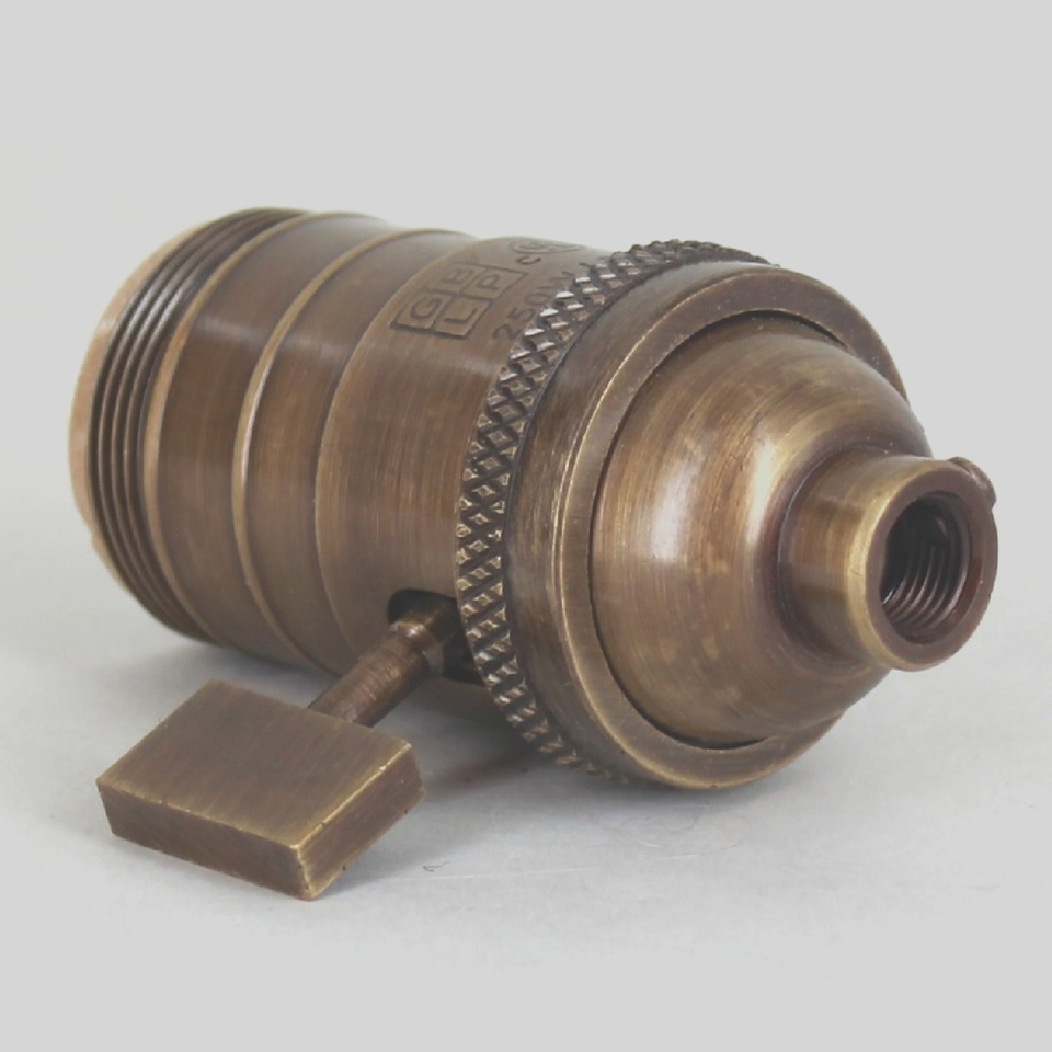NEW: VINTAGE STYLE ANTIQUE BRASS PADDLE TURN SWITCH MED BASE LAMP ...