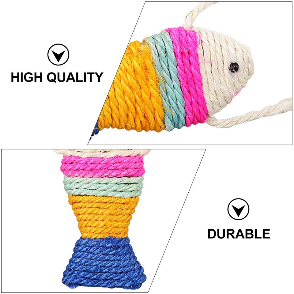 3PCS Pet Cat Sisal Toy Cat Fish Shape Grinding Claw Toy (Random Color ...