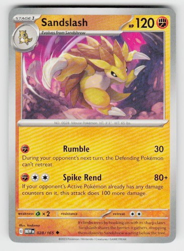 SV: Scarlet & Violet 151 #028/165 Sandslash | eBay