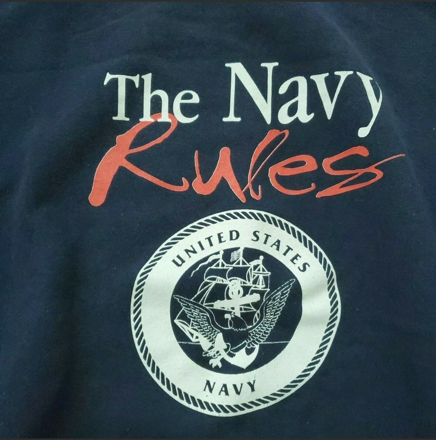 Vintage U.S. Navy Blue Sweatshirt Pullover Mens 2XL Graphic Crewneck ...