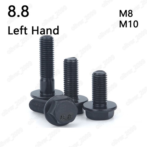 Black 8.8 Steel Left Hand Thread Hexagon Flange Head Bolts Screws M8 ...