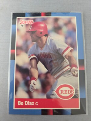 1988 Donruss #186 Bo Diaz Baseball Cincinnati Reds + 2 Free Mystery ...