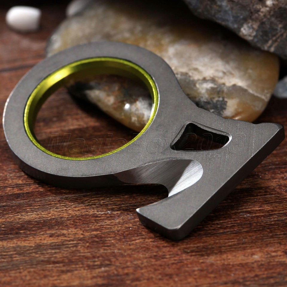 EDC Ring Cutter Rope Parachute Cord Knife Stainless Steel Keychain ...
