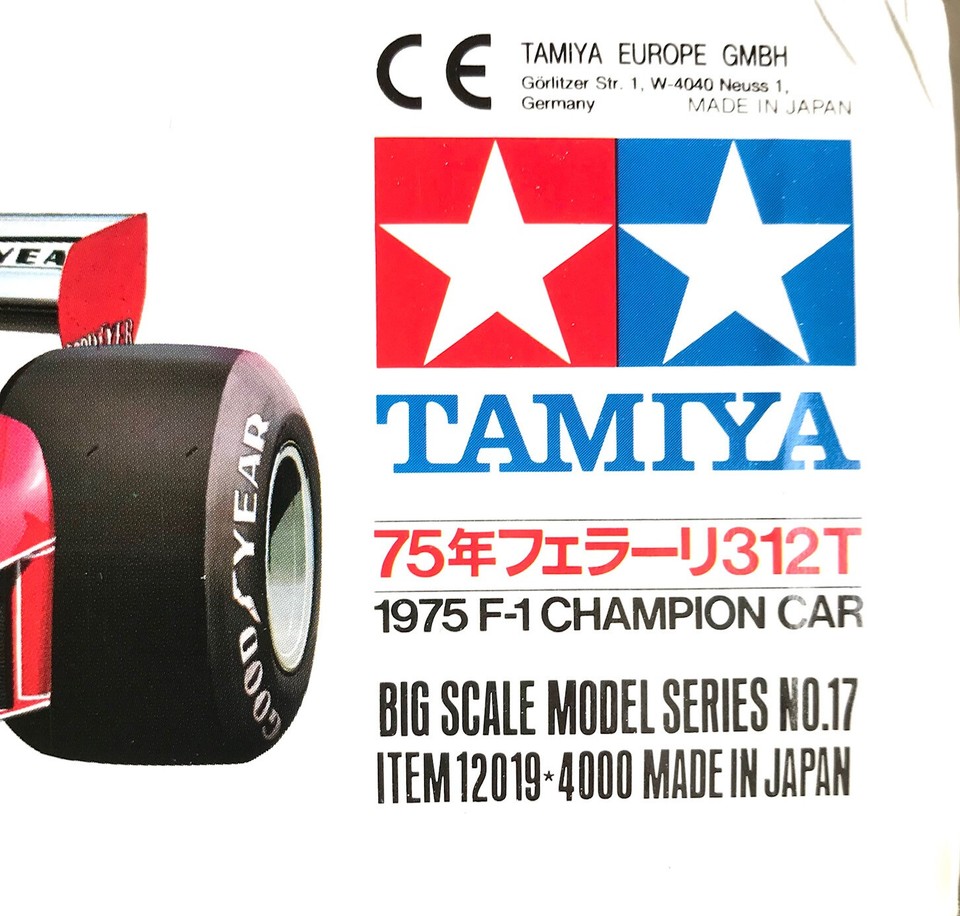 TAMIYA 1/12 FERRARI 312T F1 Racing Car Plastic Model Kit Big Scale ...