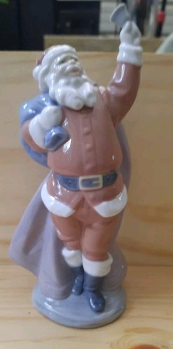 Lladro Premiere Issue JOLLY CHRISTMAS SANTA w/ BELL Figurine # 6500 8 ...