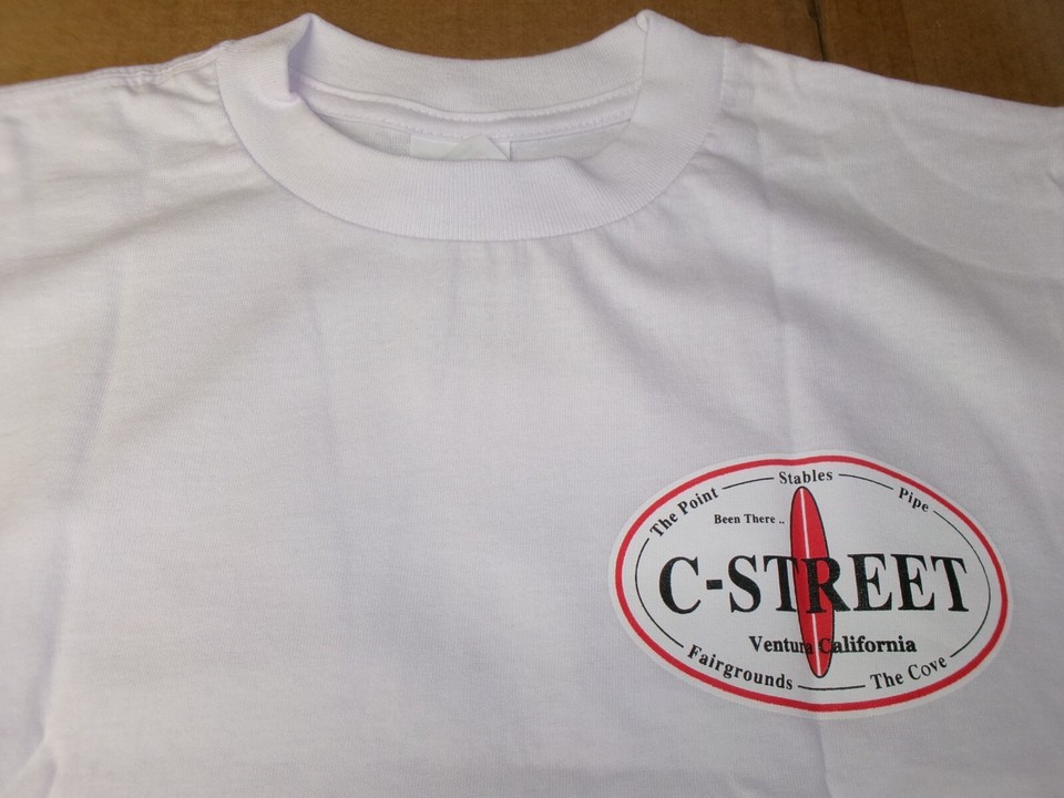 C - STREET SURF BREAKS VENTURA , CALIFORNIA CLOSE OUT SALE T-SHIRTS ...