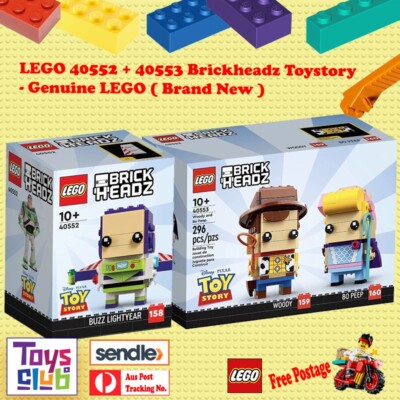 LEGO 40552 + 40553 Brickheadz Toystory Buzz + Woody & Bo Peep ( Brand ...