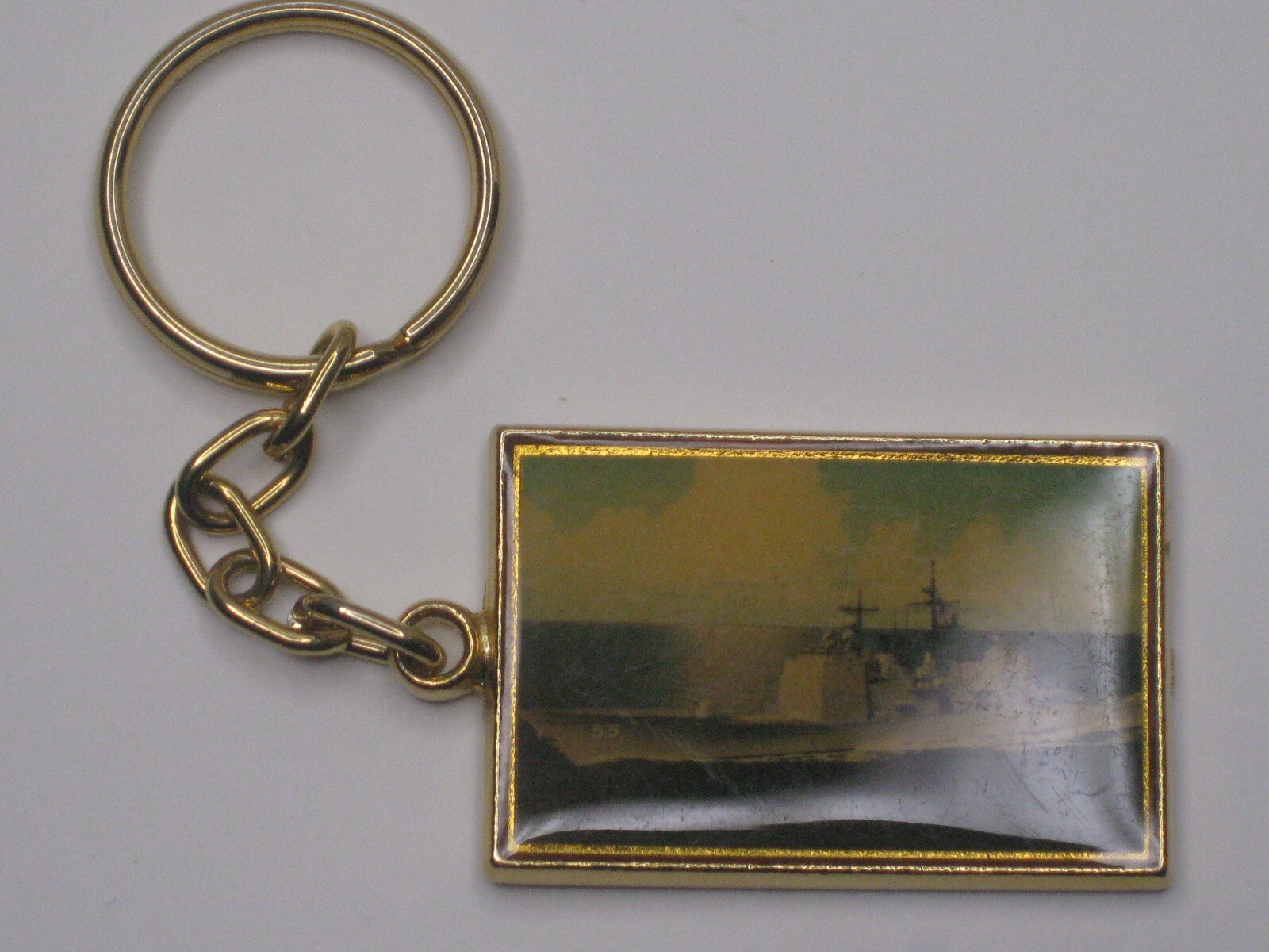 vintage US Navy key chain USS 55 Cleveland ? Naval ship detail fob w ...