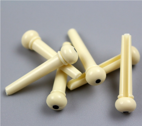 Pack of 6 Ivory Acoustic Guitar Bridge Pins String End Peg Fasten Nut ...