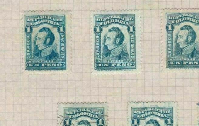 COLOMBIA 1917 1 PESO STAMPS STUDY ON 1 PAGE USED REF 5328 | eBay UK