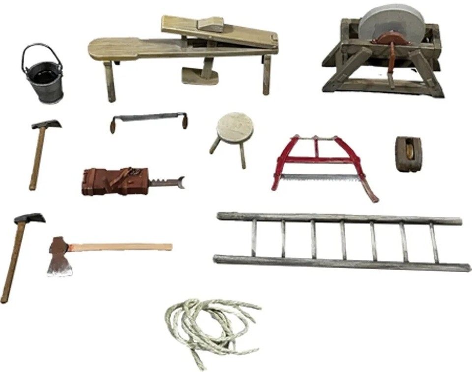 BRITAINS DIORAMA ACCESSORIES 53038 18TH - 19TH CENTURY FARM TOOL SET NO ...
