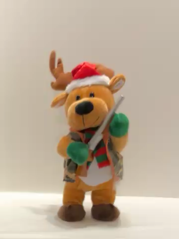 Gemmy HUNTER MOOSE Christmas Plush Gun Rifle Singing Animated Sounds ...