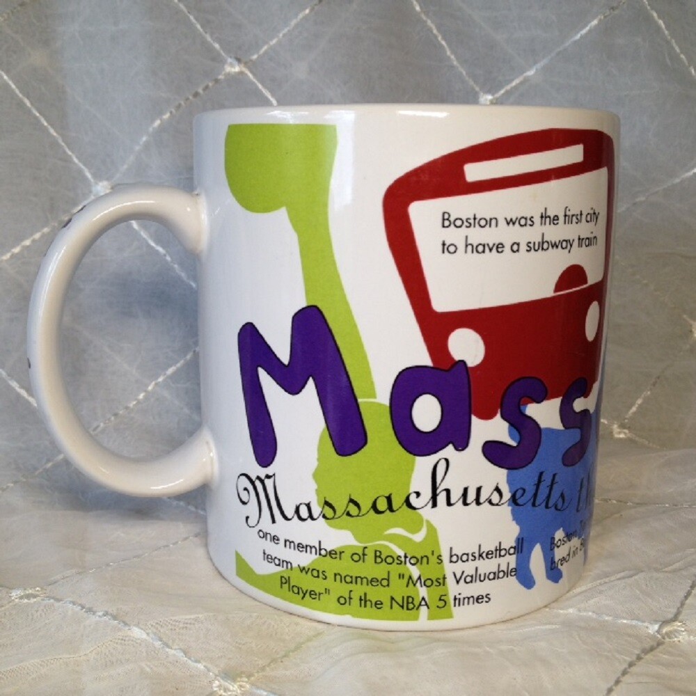 STARBUCKS 1997 MASSACHUSETTS MUG, 20 oz. CUP, STATES OF BEAN SERIES | eBay