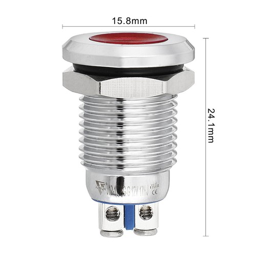 LED Indicator Light 12V Red 12mm Metal Pilot Custom Dash Signal Lamp ...