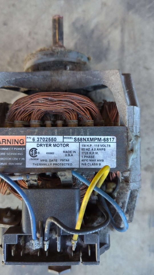 Dryer Main Drive Motor for Whirlpool Maytag P/N: 63702550 W10410997 ...