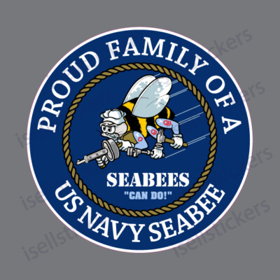 NV-4096 Proud Family US Navy Seabee Military Bumper Sticker Window ...