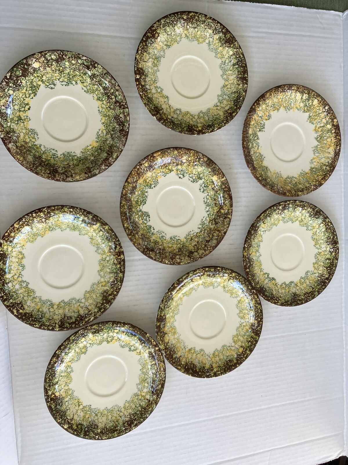 Vintage Vernonware Metlox Hawaiian Coral Saucers Set of 8 MCM Hand ...