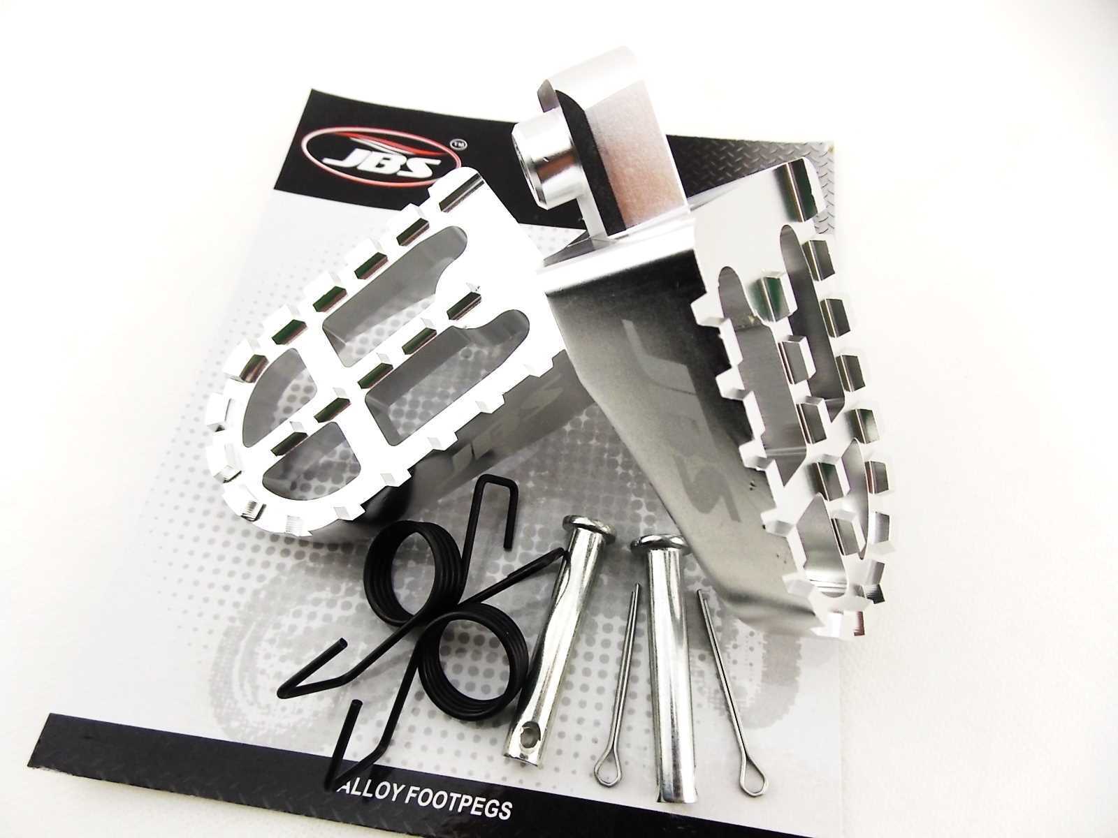 HONDA CR60 1984 JBS SILVER CNC BILLET ALLOY FOOT PEG SET PAIR FOOTPEGS ...