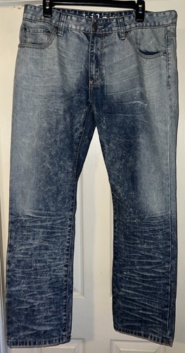 Kilogram Men's 38 x 32 Distressed Acid Wash Denim Blue Jeans Pants | eBay