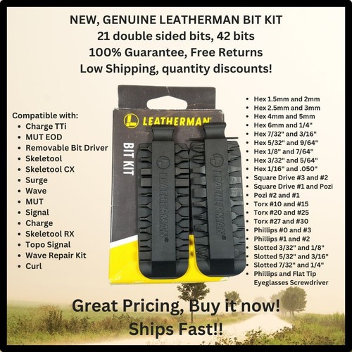 Leatherman Bit Kit 42 Driver Bits - Wave Charge Skeletool, Flat Torx ...