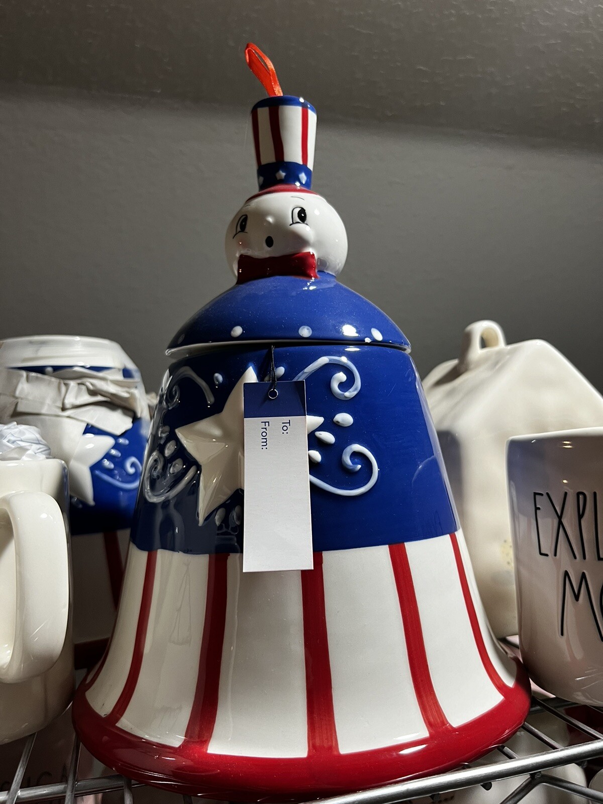 Johanna Parker Uncle Sam Liberty Bell cookie jar canister patriotic ...