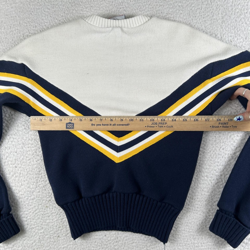 Vintage Cheerleader & Dance Team Sweater Womens XS Blue Nimitz Cheer ...
