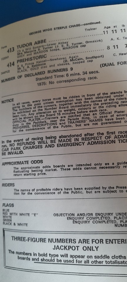 LIVERPOOL (AINTREE) RACE CARD, THE 1976 GRAND NATIONAL - RAG TRADE ...