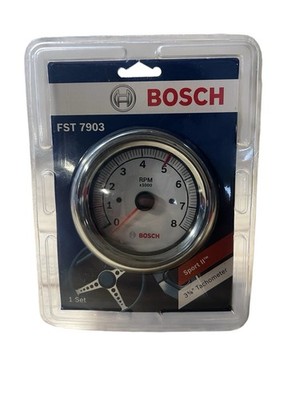 Bosch FST7903 3-3/8" Sun Super Tach II Tachometer White / Chrome Bezel ...