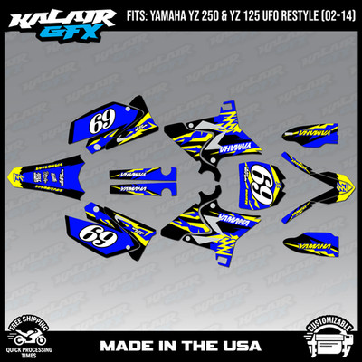 Graphics Kit for Yamaha YZ250 YZ125 (2002-2014) UFO PLASTICS Vintage ...