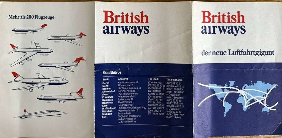 1970s BRITISH AIRWAYS PROFILE FLEET BROCHURE | eBay