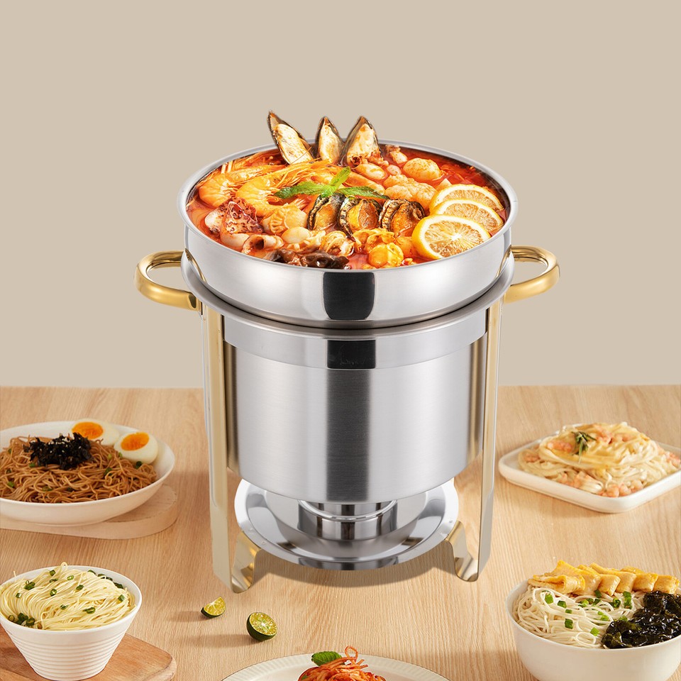 11L Soup Chafer Catering Chafing Dish Food Pan Warmer Stainless Steel ...