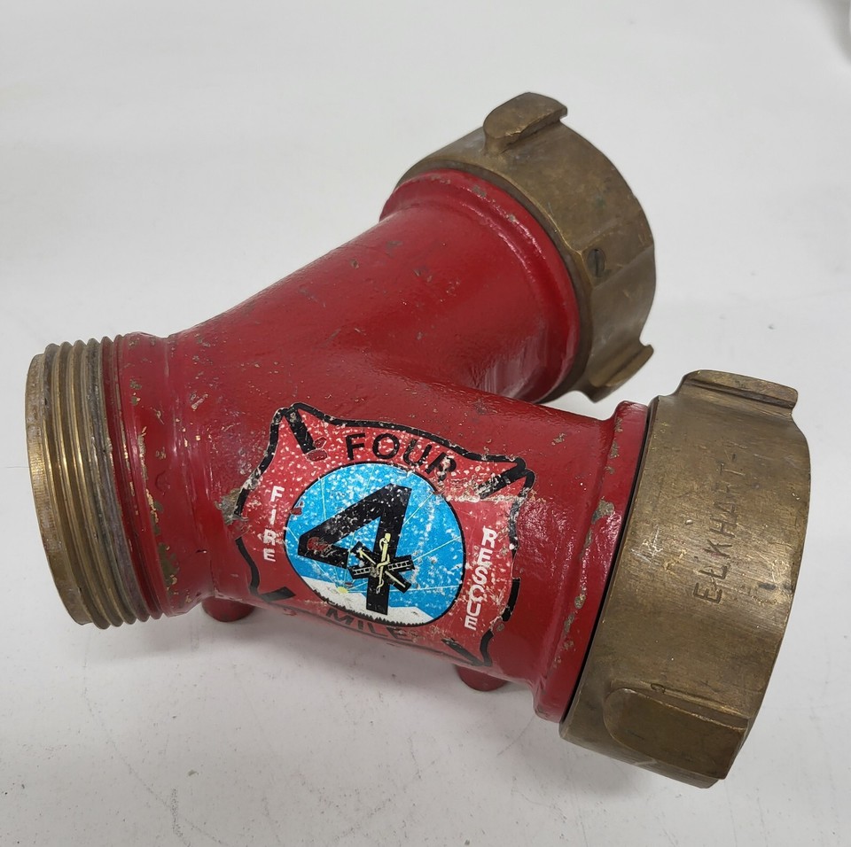 Vintage Brass Elkhart Fire Hydrant Splitter 2.5" | eBay